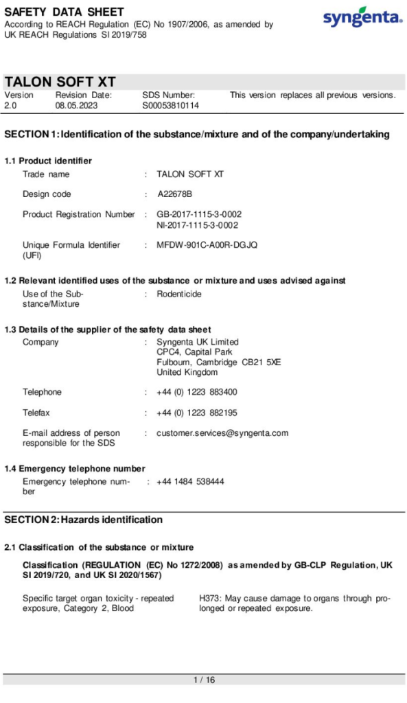 Our Pest Control Certificates | Elis Pest Control NI